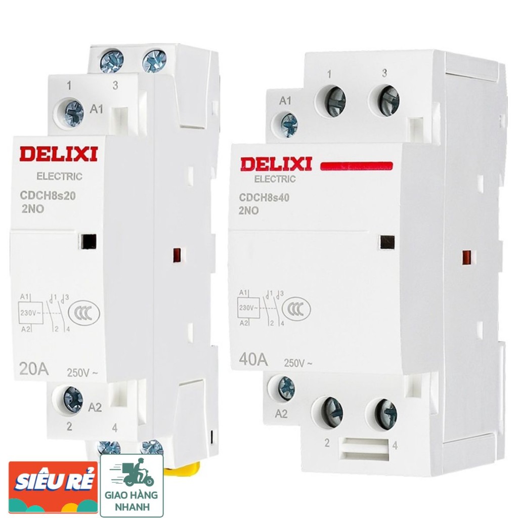 Khởi 1 pha DELIXI 25A - Contactor 1 Pha 25A CDCH8s25 2NO | Shopee Việt Nam