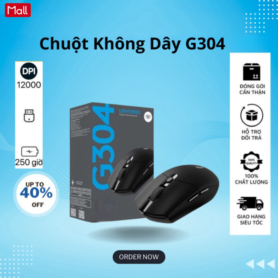 Chuột Máy Tính Gaming Không Dây Logitech G304 Oem Wireless 6 Nút Gồm Pin, Pin 250h -Bảo Hành 1 ...