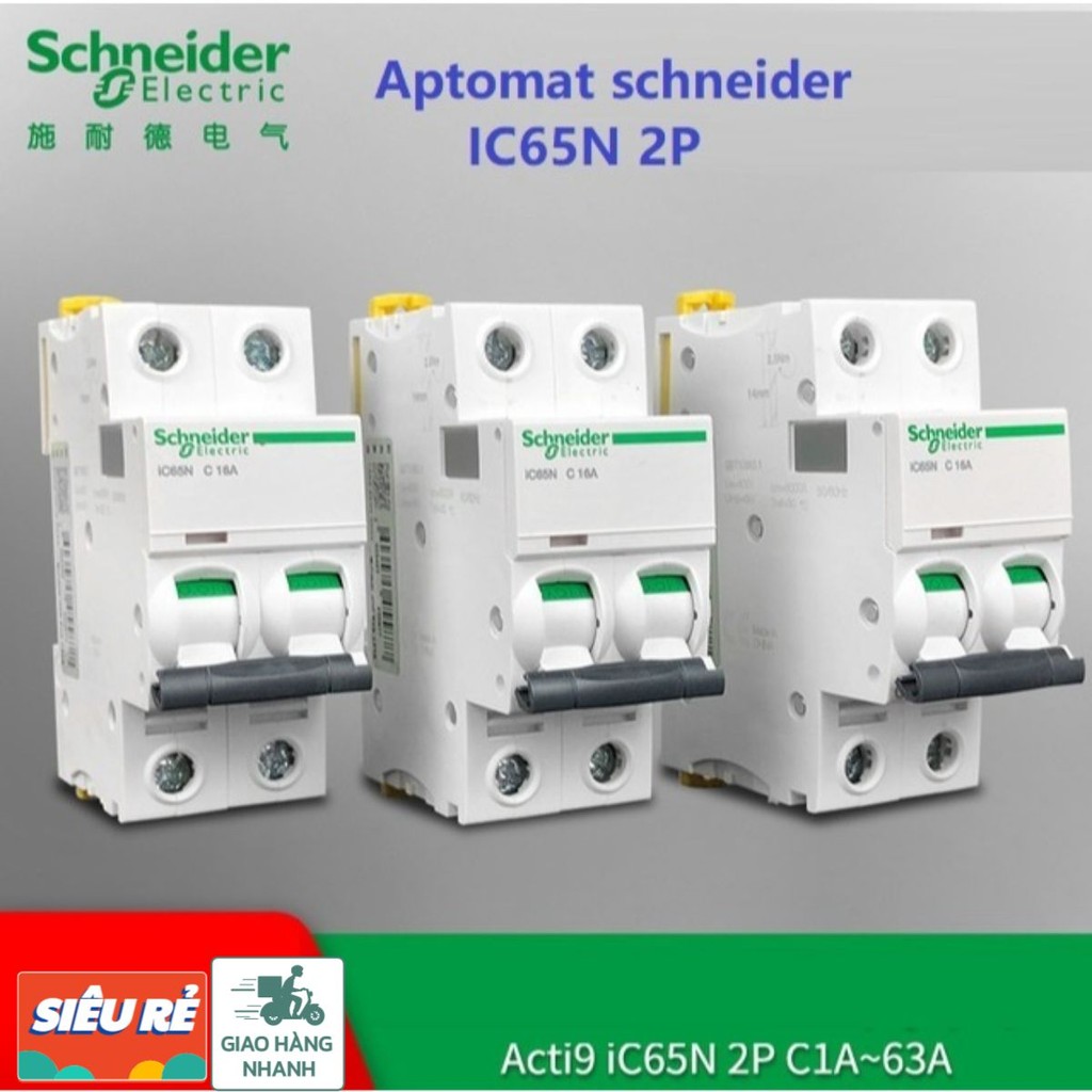 Aptomat MCB 2P 10A~63A Schneider iC65N | Shopee Việt Nam