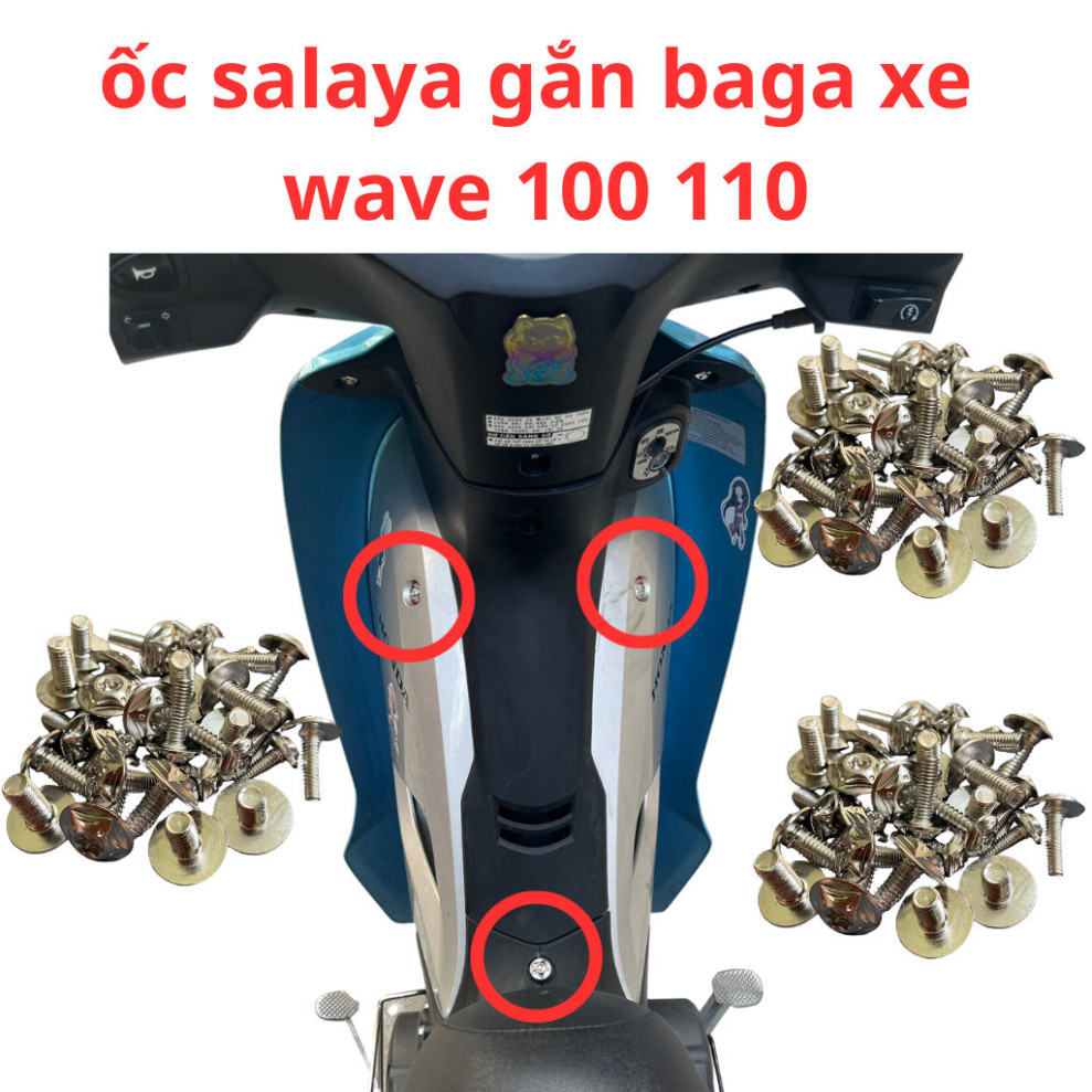 ốc inox salaya gr5 gắn baga xe wave 50 100 110 chất liệu 304 hàng cao ...