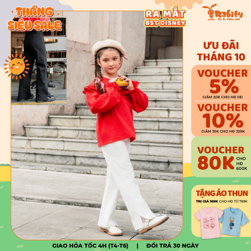 [TẶNG TÚI MÙ MỌI ĐƠN HÀNG]Quần dài kaki bé gái Elle Kids x Rabity 83035 ...