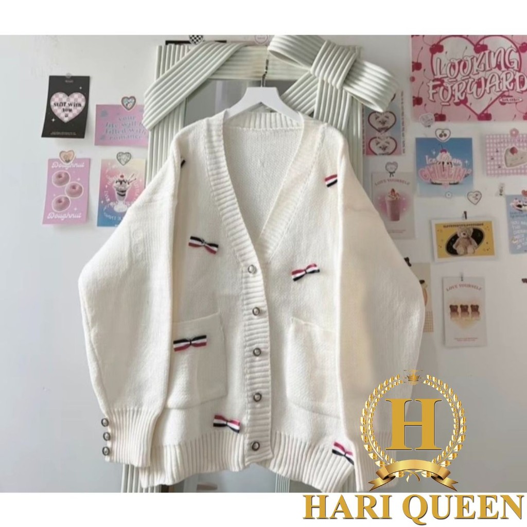 Áo khoác cadigan nam nữ nhiều nơ Thomm chất nỉ ngoại siêu đẹp siêu xinh ...