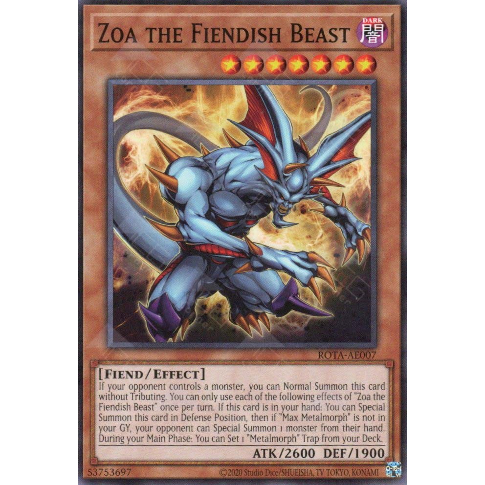 [ Bài Yugioh Chính Hãng ] ROTA-AE007 Zoa The Fiendish Beast - Common ...