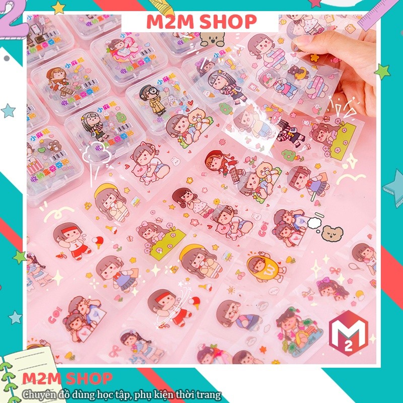 Hộp sticker trang trí dán sổ nhỏ xinh với nhiều hình cute dễ thương (12 ...