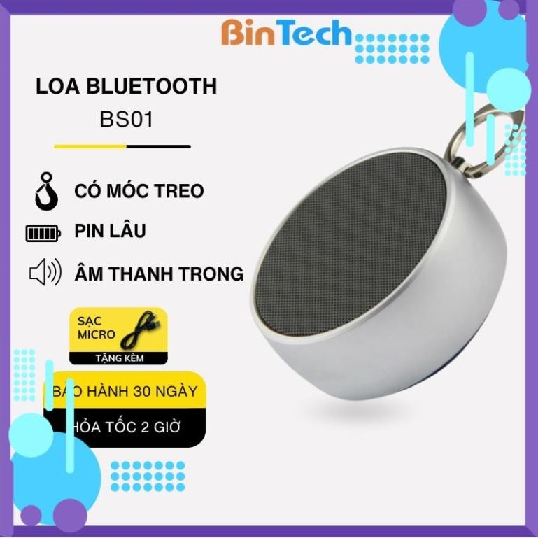 Loa Bluetooth Mini Bs01 Có Móc Treo Tiện Lợi Và Khe Cắm Thẻ Nhớ, Cổng 3 ...