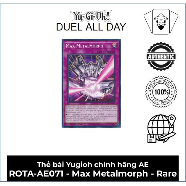 Thẻ bài Yugioh chính hãng AE: ROTA-AE071 - Max Metalmorph - Rare | Shopee Việt Nam