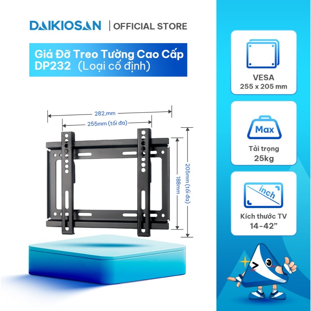 Khung treo tivi, giá treo tivi Daikiosan loại cố định DP232 dùng cho tivi 14-45 inch | Shopee ...