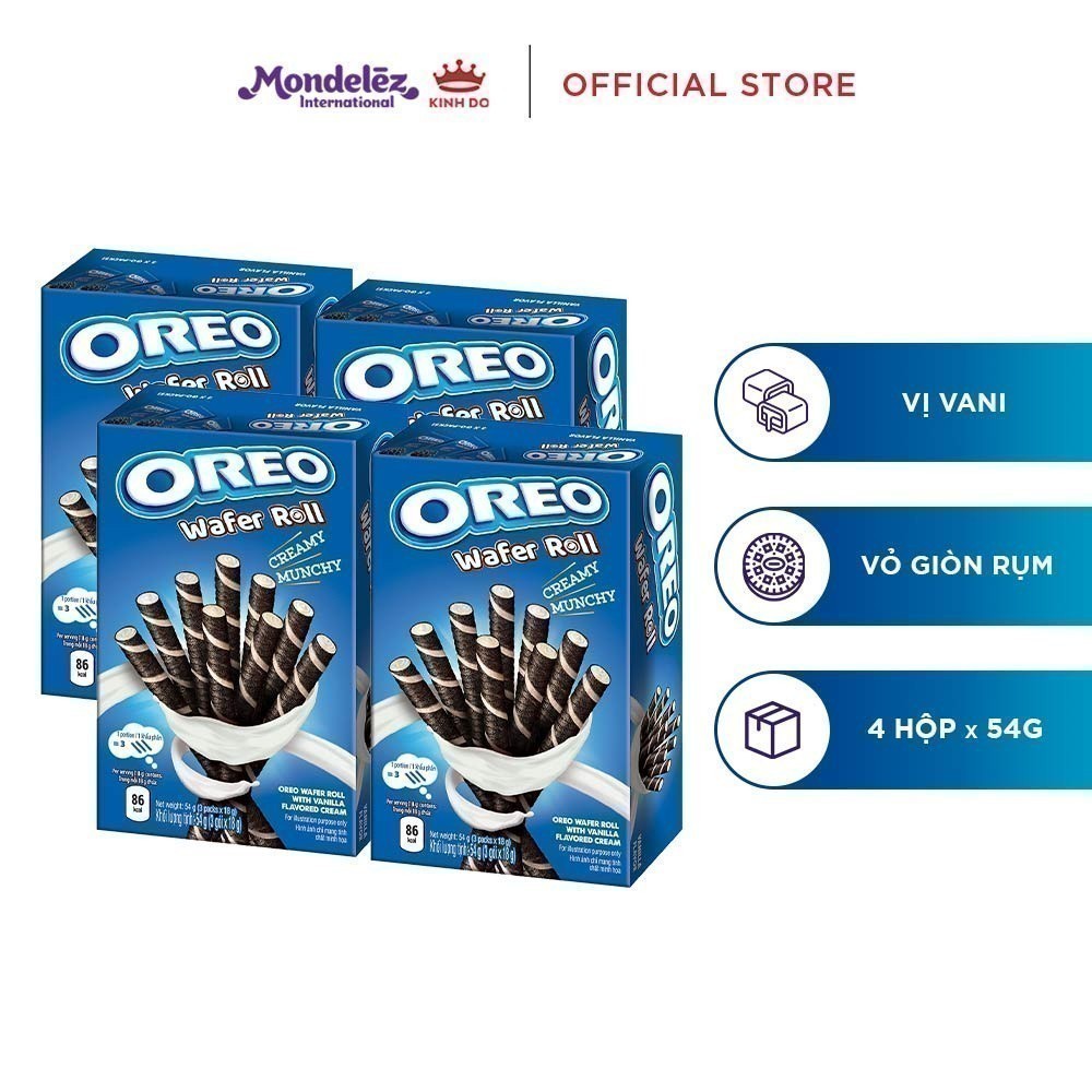 Combo 4 Hộp Bánh Quế Oreo Vị Vani, Hộp X 54G | Shopee Việt Nam