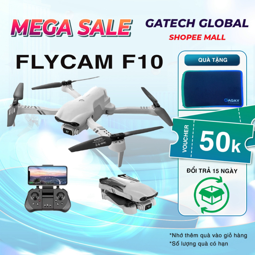 Flycam F10 có GPS, tự bay về flycam mini camera HD, có cảm biến tránh ...