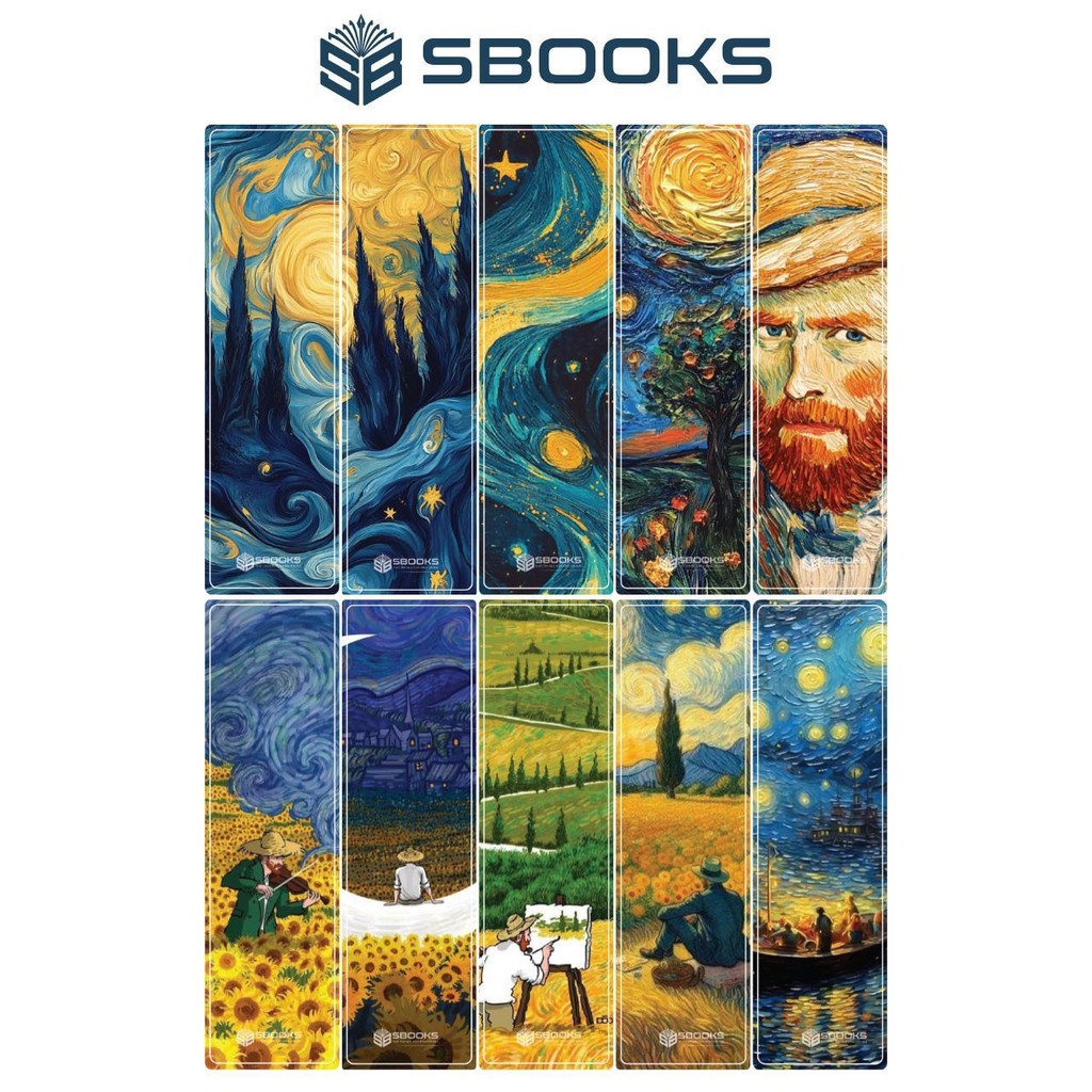10 Cái Bookmark Kẹp Sách, Dấu Trang Hoạ Tiết Tranh Van Gosh - SBOOKS ...