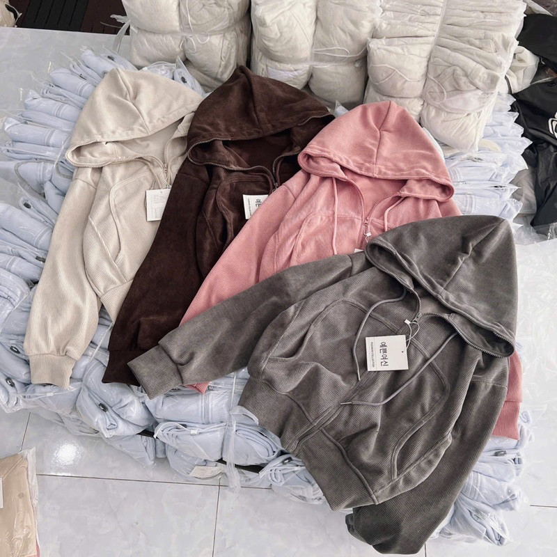 [S03] Áo khoát nhung Gân Tăm Túi Viền Form Lửng 4túi mẫu mới cực chất-A2239 | Shopee Việt Nam