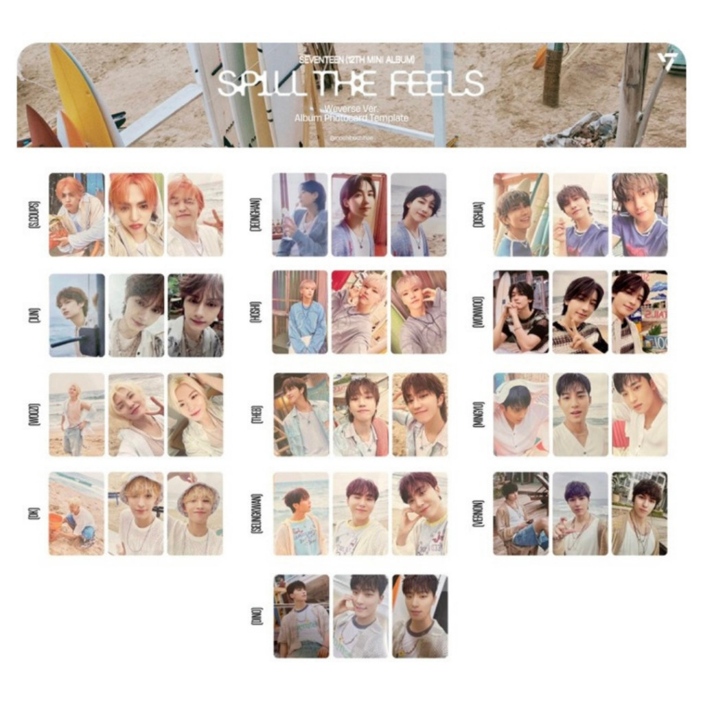 SEVENTEEN SPILL THE FEELS 12th Mini Album WEVERSE ALBUM VER. OFFICIAL PHOTO CARD / S.COUPS ...