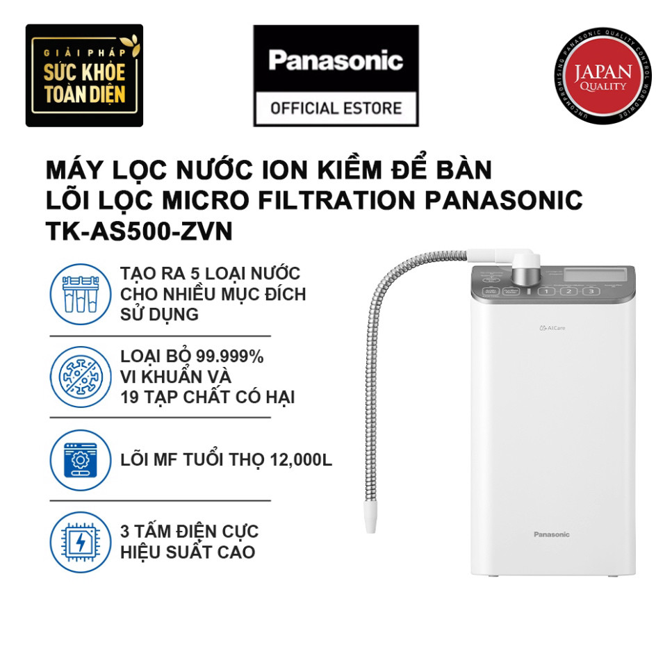 Store Máy lọc nước ion kiềm để bàn với màn hình LCD, lõi lọc Micro Filtration Panasonic TK-AS500 ...