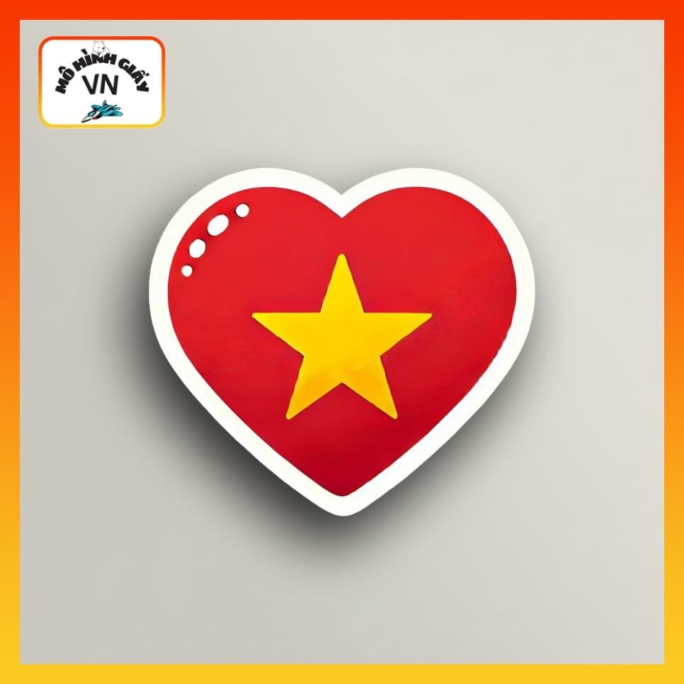 Combo 28 Miếng Dán Sticker Cờ Việt Nam Hình Trái Tim - MohinhgiayVN ...