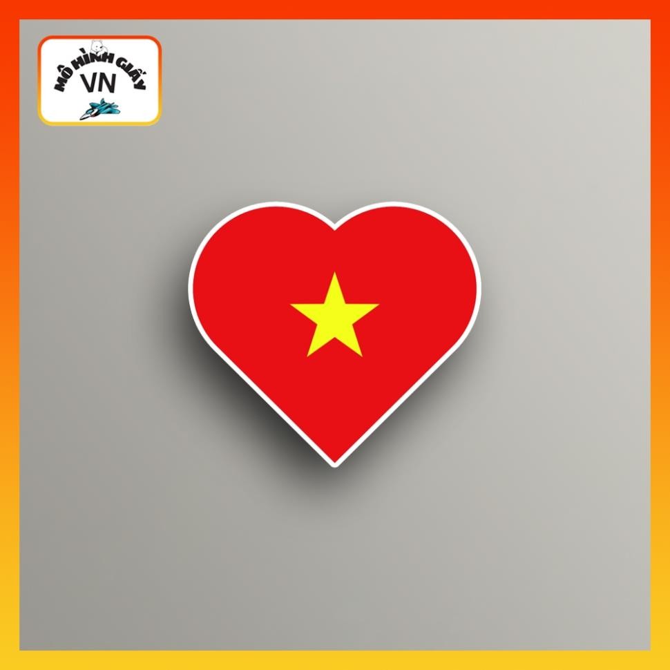 [Quà tặng] Combo 5 Miếng Dán Sticker Cờ Việt Nam Hình Trái Tim ...