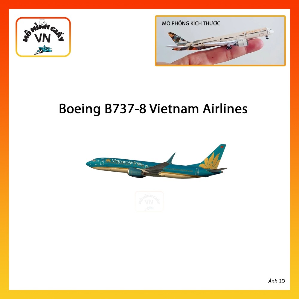 [1:400] Mô Hình Giấy Lắp Ráp Máy Bay Boeing B737-8 Vietnam Airlines ...