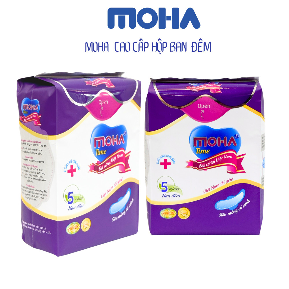 Băng vệ sinh ban đêm MOHA cao cấp hộp 5 miếng | Shopee Việt Nam