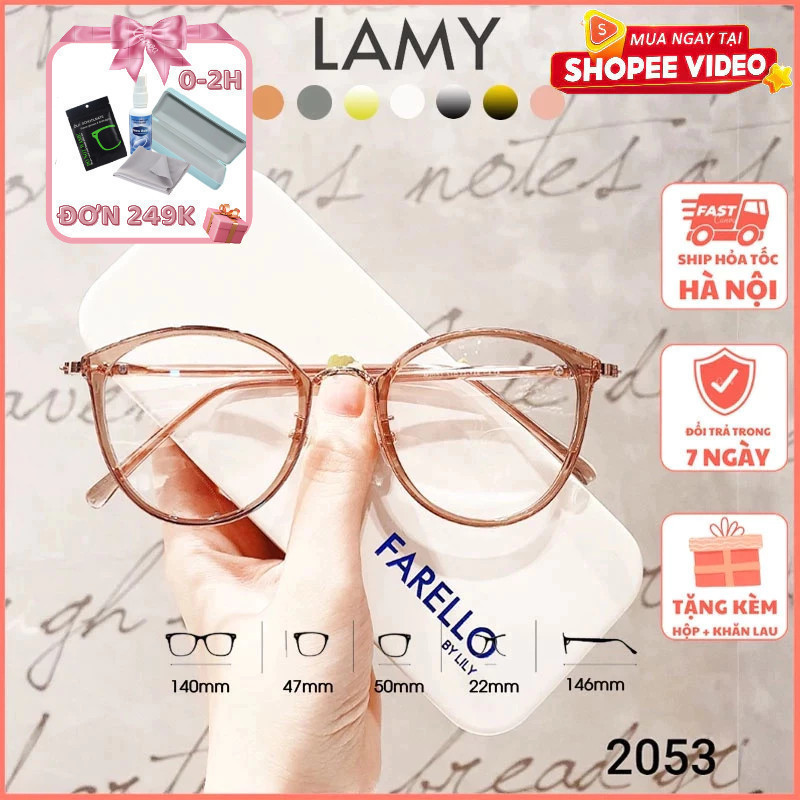 Gọng kính cận nữ LAMY mắt kính tròn to M2053 gọng kính cao cấp | Shopee Việt Nam