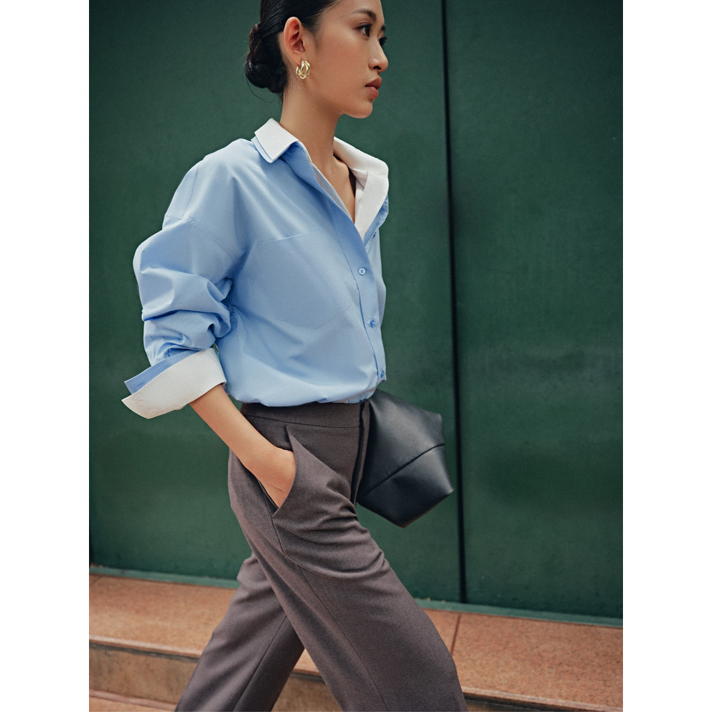 COCO SIN - Áo Sơ Mi Kate Xanh Blue Basic (MẪU MẶC 2 ÁO MIX VỚI NHAU ...