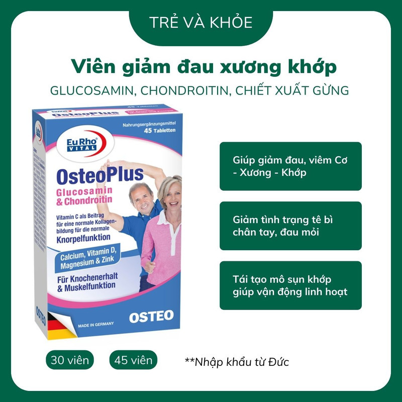 Viên Uống Giảm Đau Xương Khớp EuRho Vital Osteoplus Hộp 30 viên/ 45 viên - Giảm Viêm Khớp, Đau ...