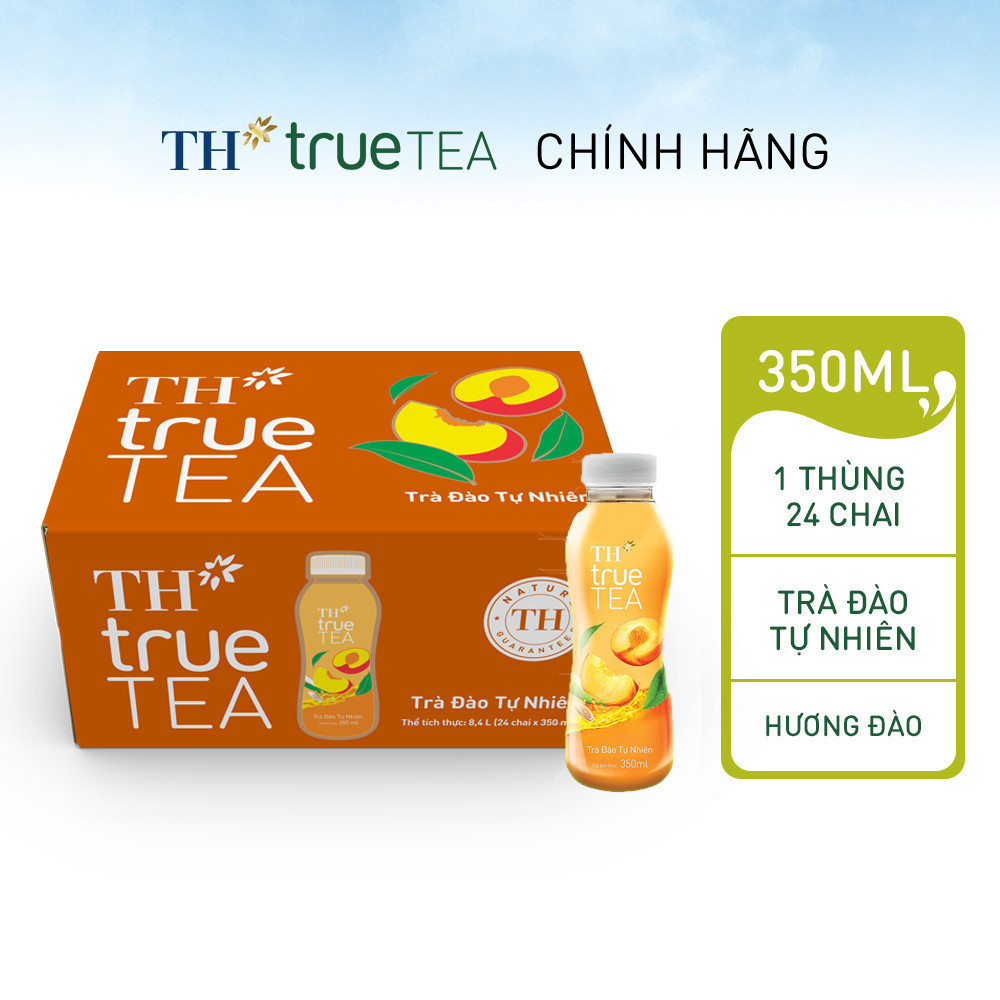 Thùng 24 chai Trà Đào Tự Nhiên TH true TEA 350ml (24 x 350ml) | Shopee ...