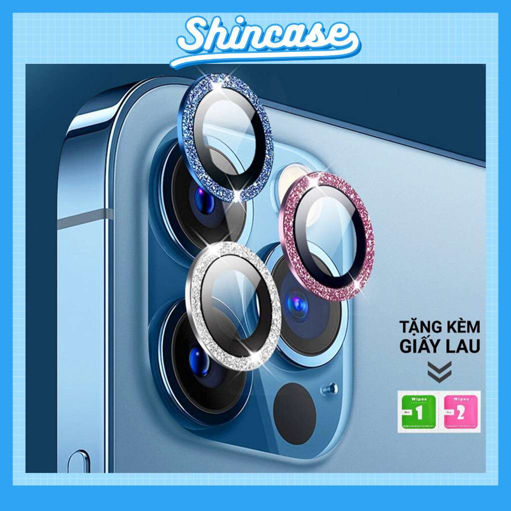 Kính Cường Lực Bảo Vệ Mắt Camera iPhone, Viền Kim Loại Kim Tuyến - Cho ...
