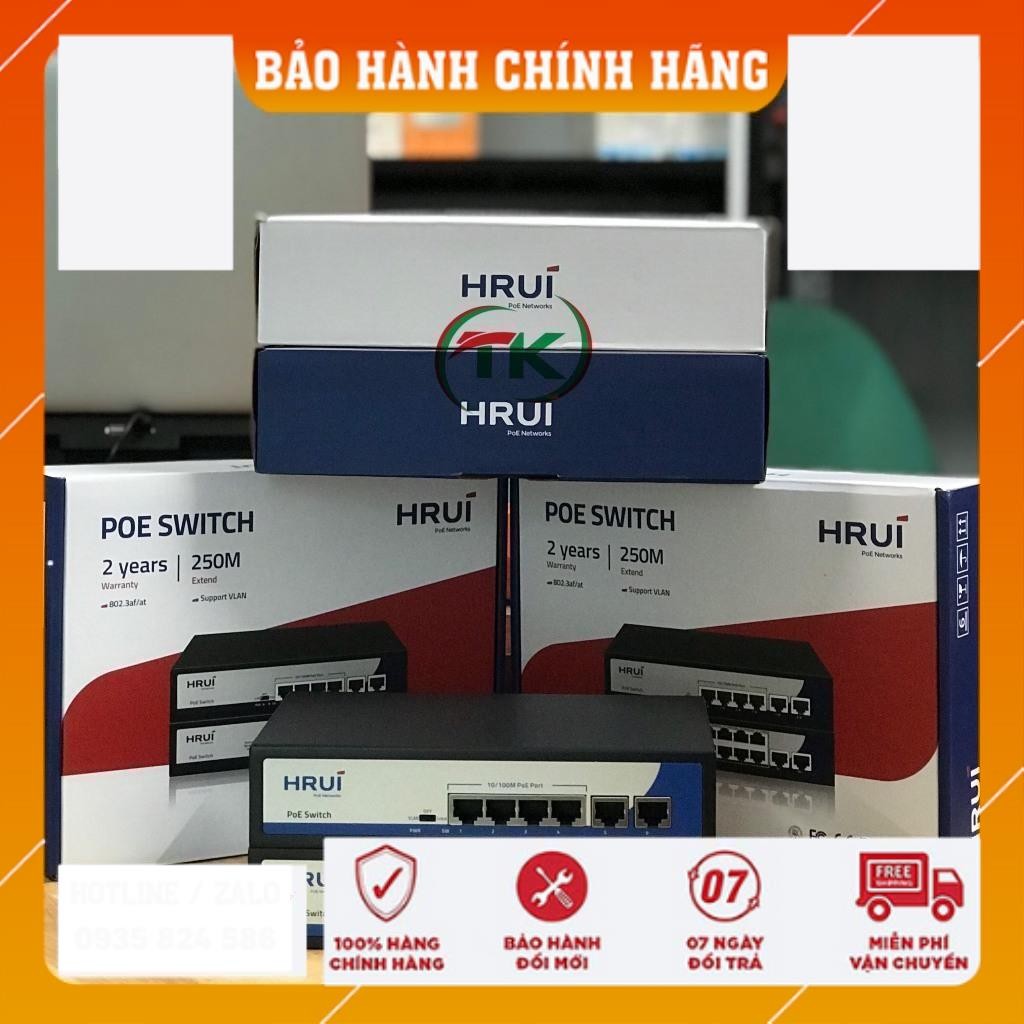 Switch POE 4 port & 8 port Hrui 100Mbps + 2 port uplink Chính hãng ...