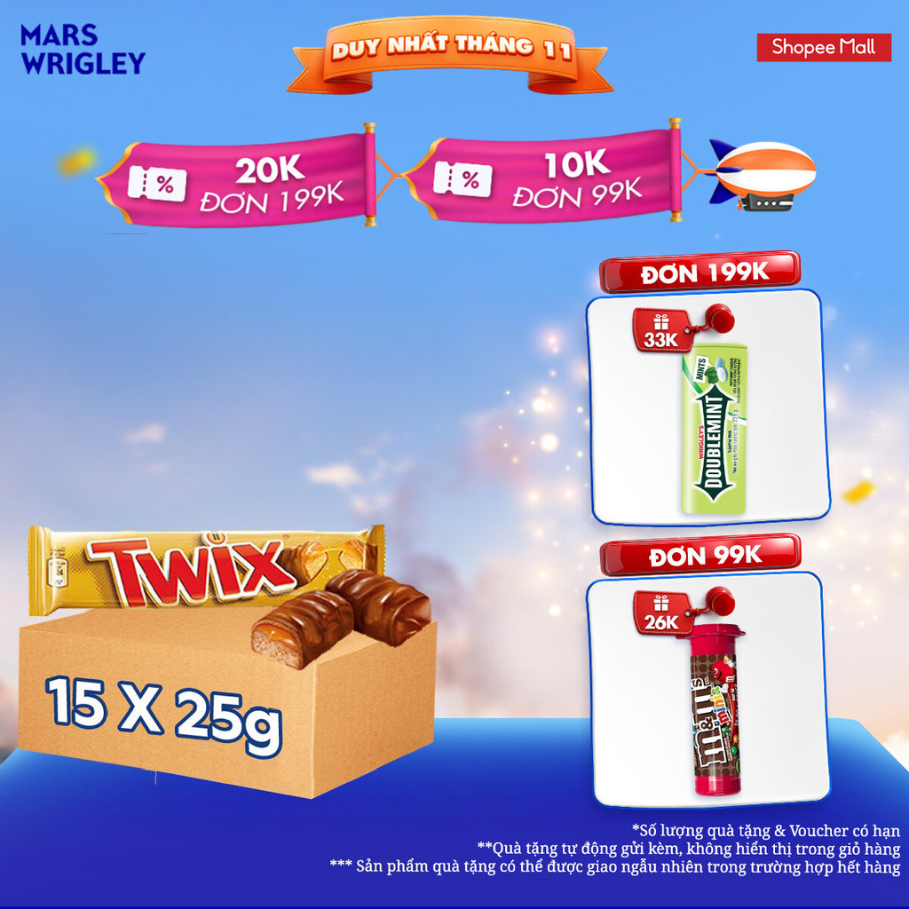 Combo 15 Thanh bánh quy Twix phủ Sô cô la Sữa và Caramen 25g | Shopee ...