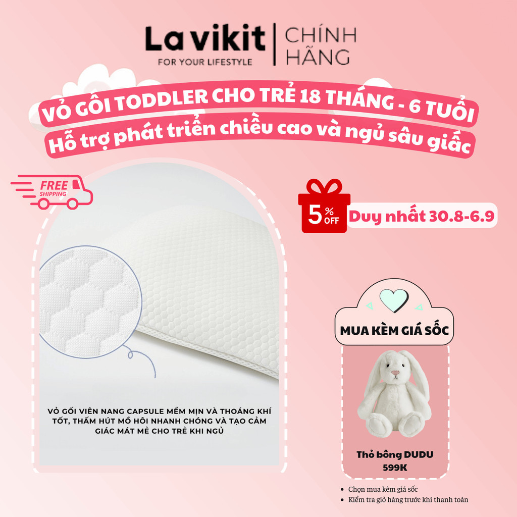 Vỏ bao gối Toddler La vikit dành cho trẻ từ 18 tháng - 6 tuổi, thoáng ...