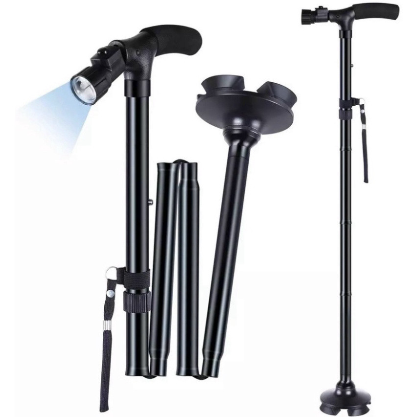 Gậy chống cho người già 2in1 gậy chống trượt, gậy batoong, kết hợp đèn ...
