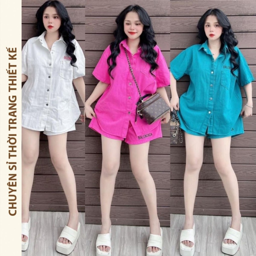 Bộ set kaki nữ thời trang kèm quần đùi lưng thun cao cấp- ms 124 ...