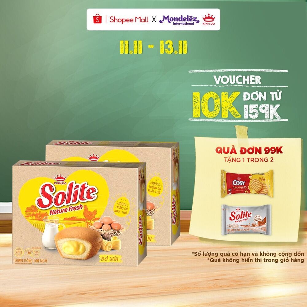 Bánh Bông Lan Solite Nature Fresh Kem Bơ Sữa Được Làm Từ 100% Trứng Gà ...