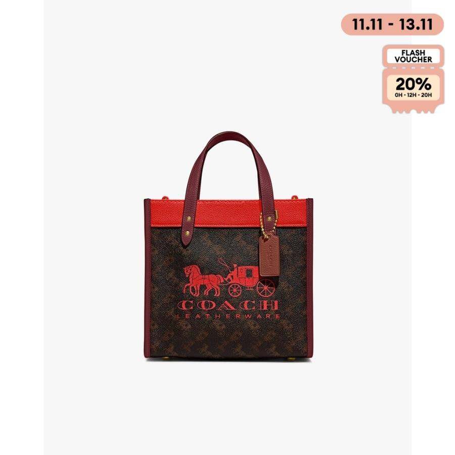 COACH - Túi tote nữ phom vuông Field 22 With Horse & Carriage C8456-B4V2Y | Shopee Việt Nam