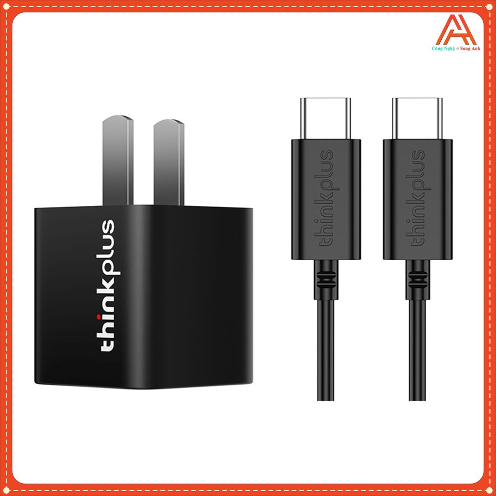 Bộ củ sạc kèm cáp C to C ThinkPlus MC31 công nghệ Gan 30w 1C, hỗ trợ PD, QC và PPS ...