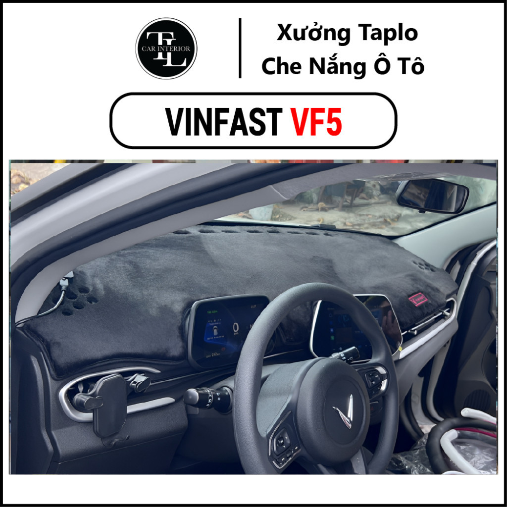 Thảm taplo VINFAST VF5 , thảm taplo che nắng da carbon, da vân gỗ ...