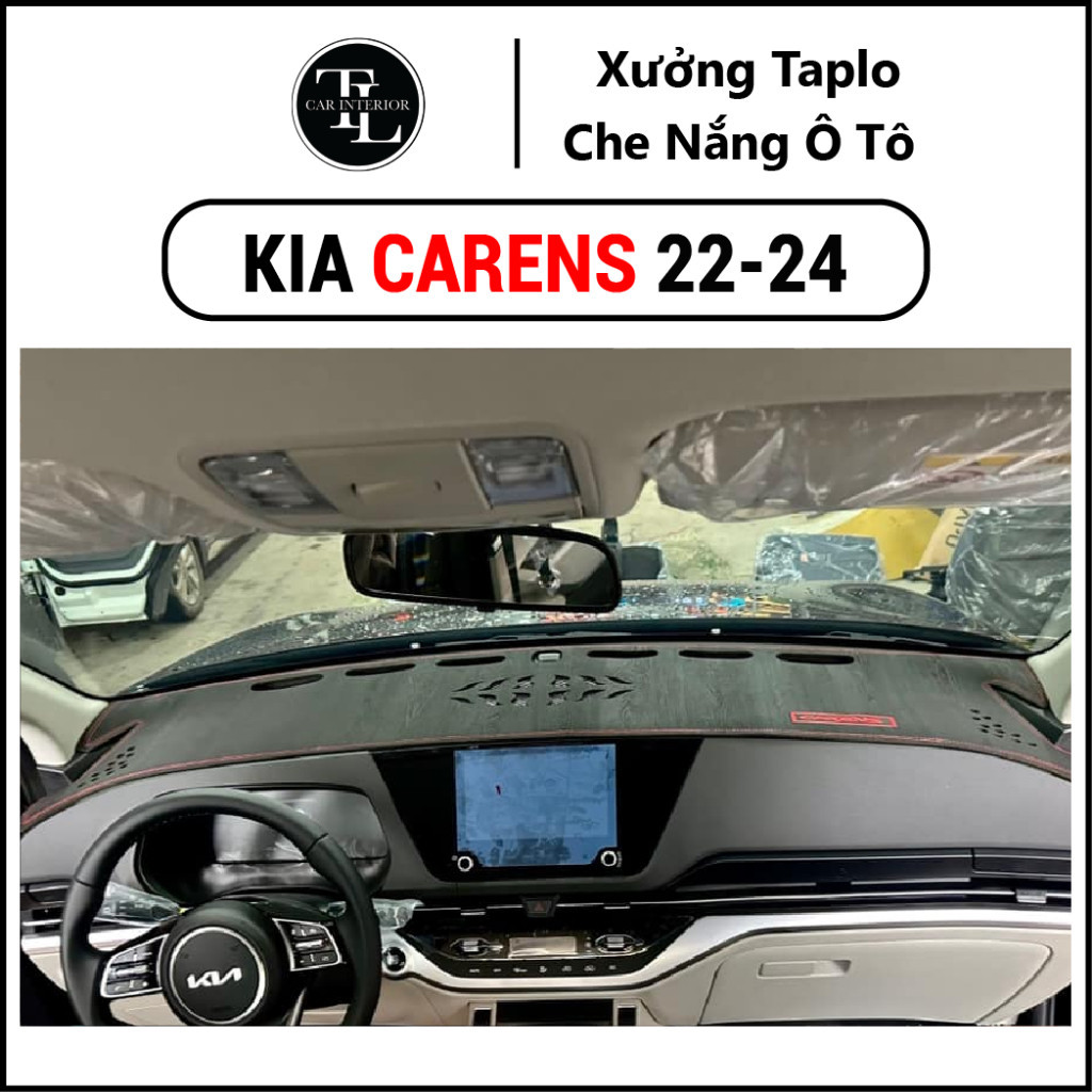 Thảm taplo KIA CARENS 2022 2023 2024, thảm taplo che nắng da carbon, da ...