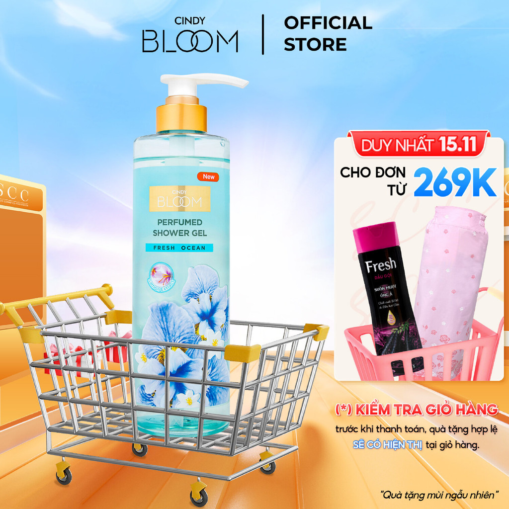 [15.11 - QUÀ 0Đ ĐƠN TỪ 269K] Sữa tắm nước hoa Cindy Bloom Fresh Ocean hương năng động trẻ trung ...