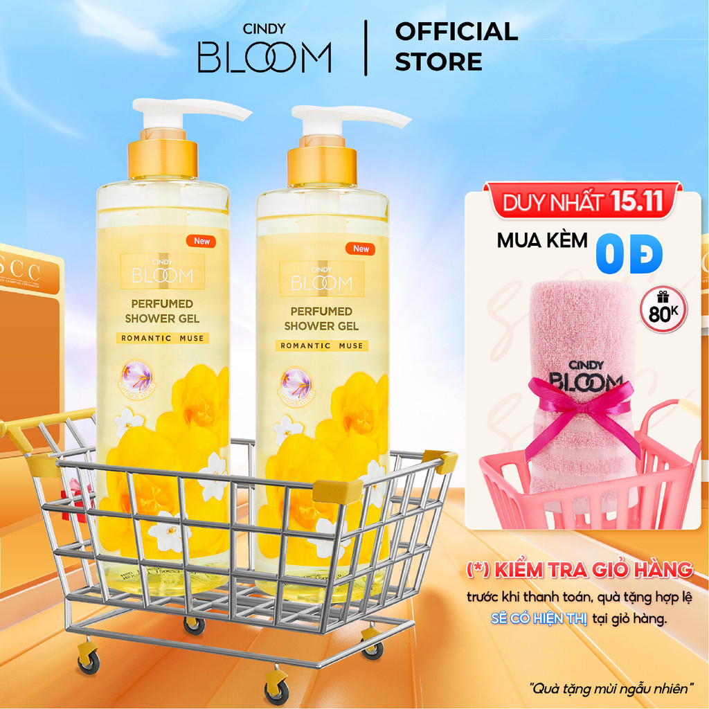 [15.11 - MUA LÀ CÓ QUÀ] Combo 2 Sữa tắm nước hoa Cindy Bloom Romantic Muse hương quyến rũ lãng ...