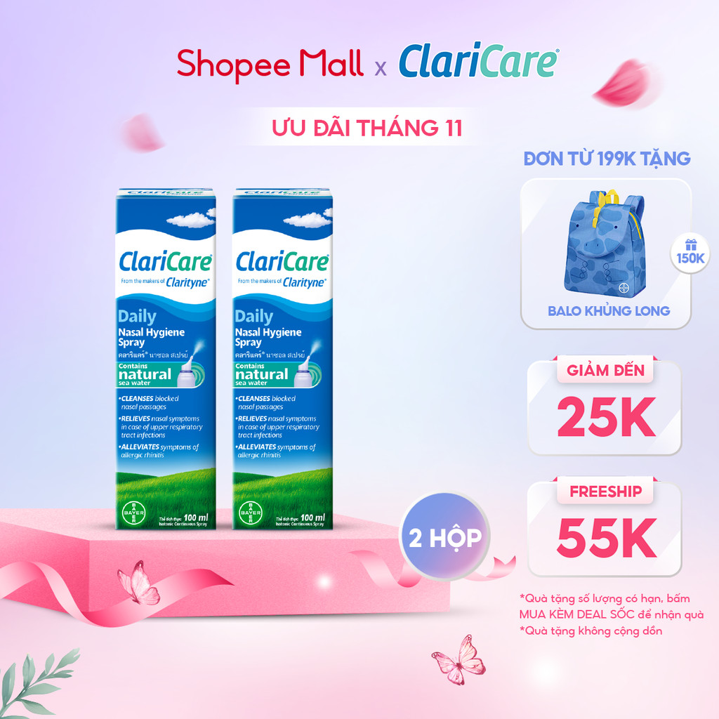 Bộ 2 Chai Dung Dịch Xịt Vệ Sinh Mũi Claricare ( 100ML / Chai ) | Shopee ...