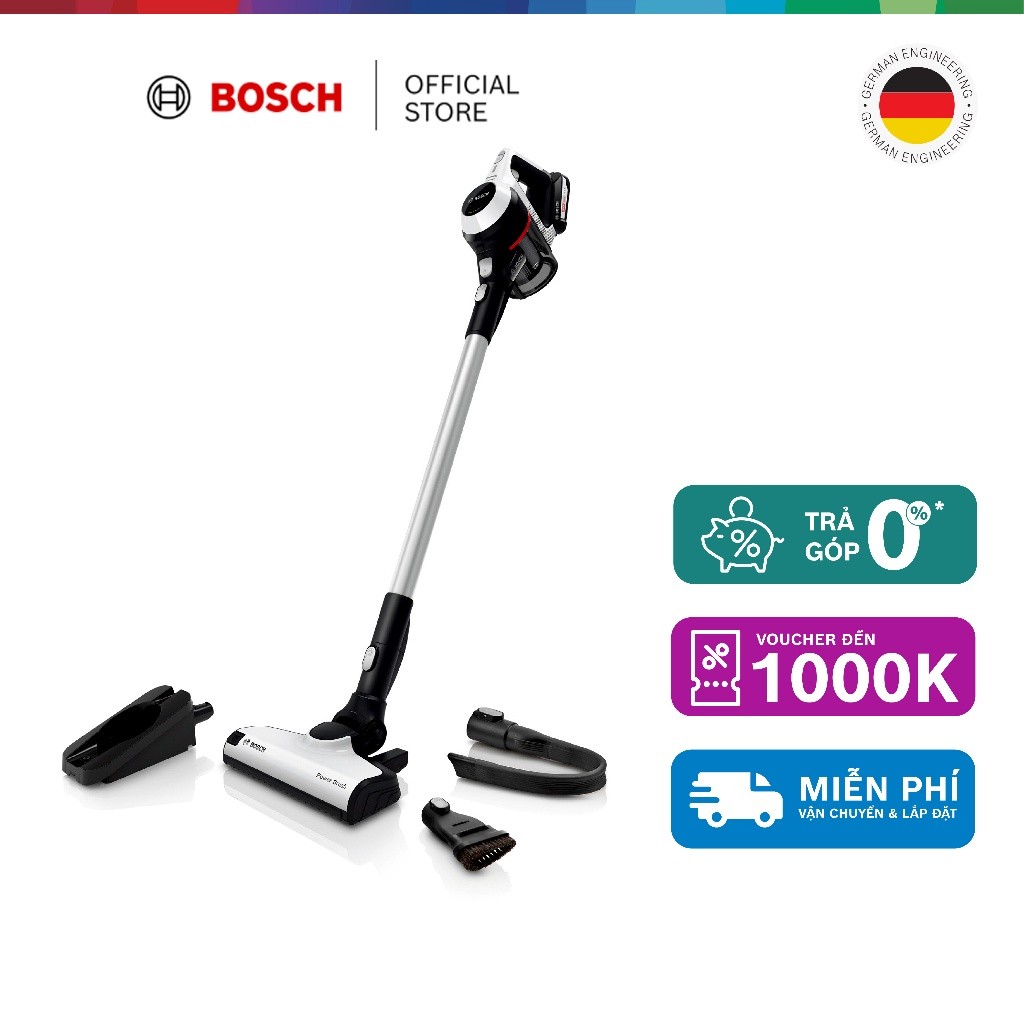 Máy hút bụi không dây Bosch BCS61113 - Series 6 (trắng đen) - Hàng chính hãng | Shopee Việt Nam