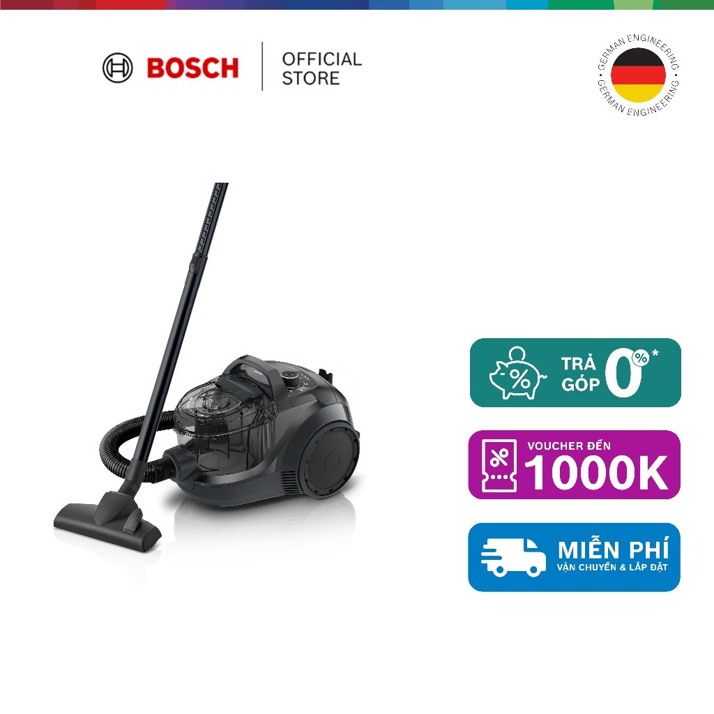 Máy hút bụi có dây Bosch BGS21WX100 - Series 4 2000W (đen) - Hàng chính hãng | Shopee Việt Nam