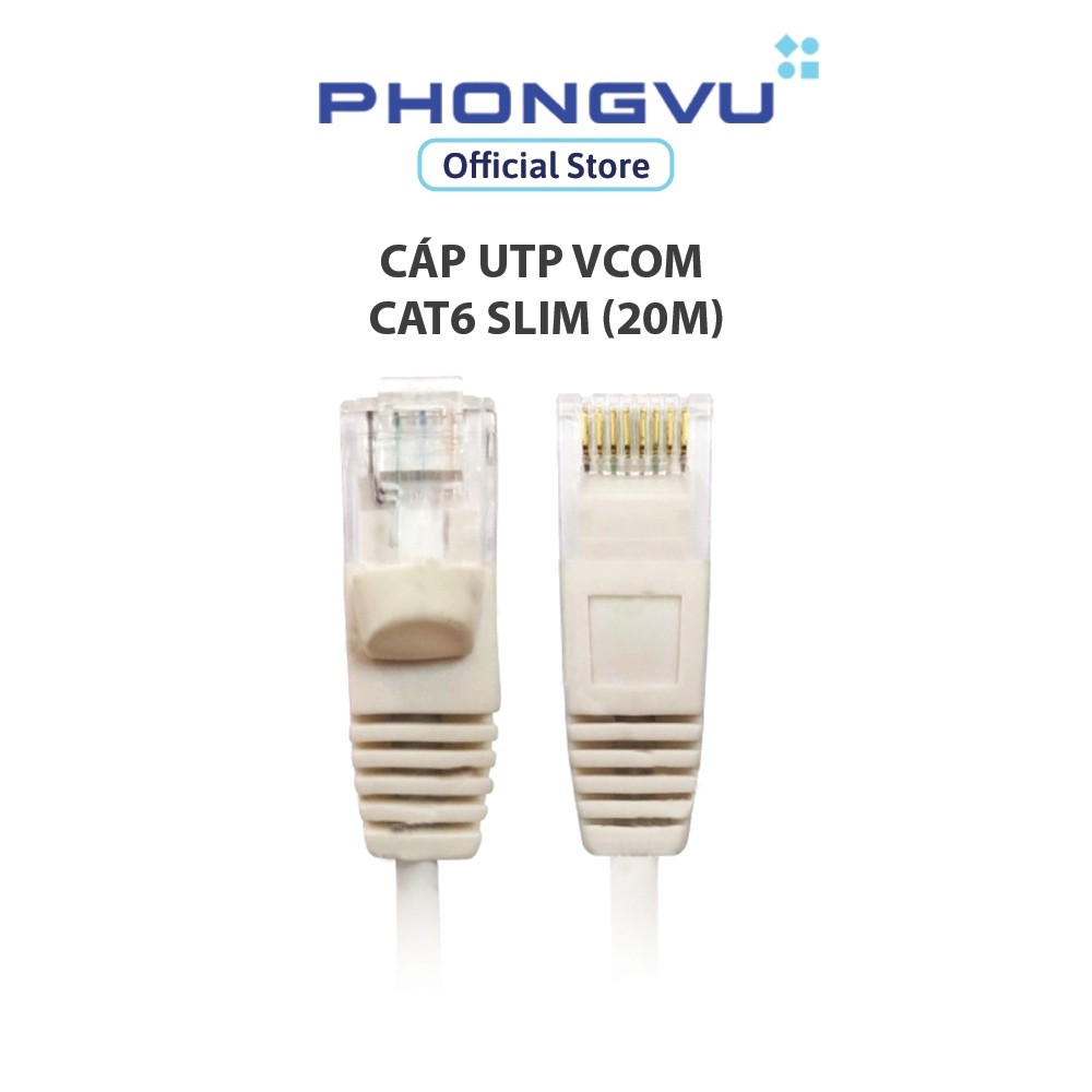 Cáp UTP Vcom Cat6 slim (20m) - Bảo hành 1 tháng | Shopee Việt Nam