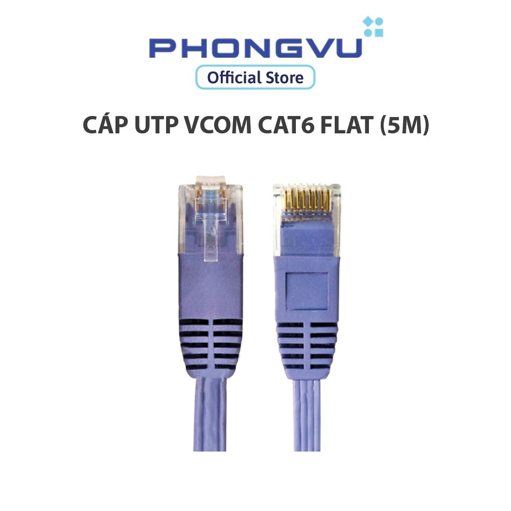 Cáp UTP Vcom Cat6 flat (5m) - Bảo hành 1 tháng | Shopee Việt Nam