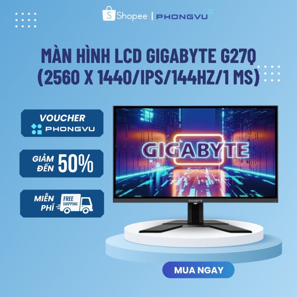 Màn hình LCD GIGABYTE G27Q (2560 x 1440/IPS/144Hz/1 ms) - Hàng chính ...
