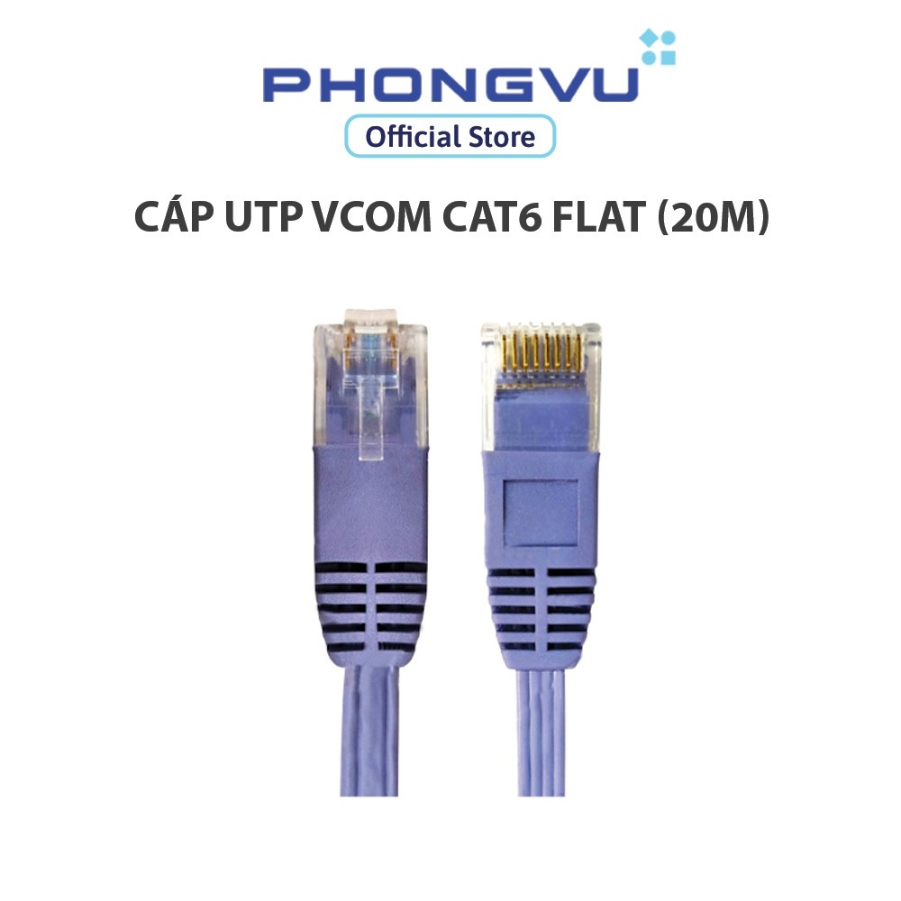 Cáp UTP Vcom Cat6 flat (20m) - Bảo hành 1 tháng | Shopee Việt Nam