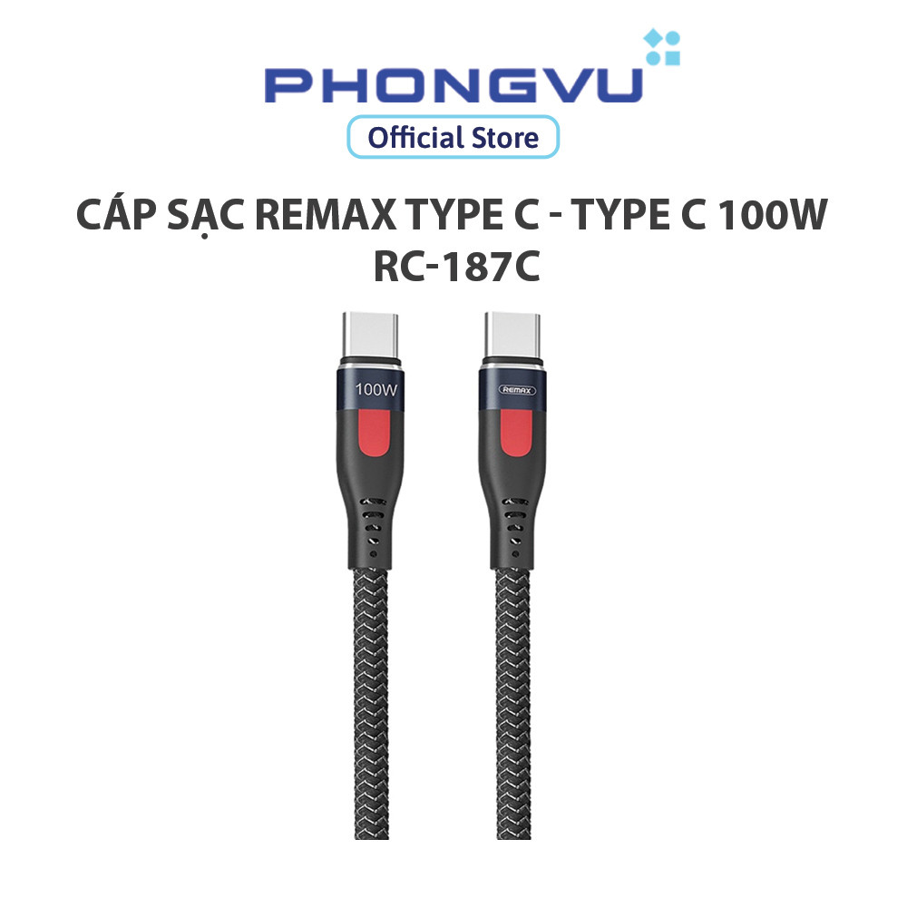 Cáp sạc Remax Type C - Type C 100W RC-187C -Bảo hành 12 tháng | Shopee Việt Nam