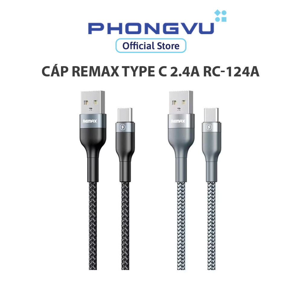 Cáp Remax Type C 2.4A RC-124a - Bảo hành 12 tháng | Shopee Việt Nam