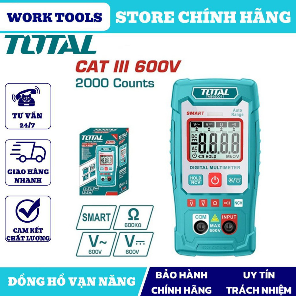 ĐỒ NGHỀ TOTAL Đồng hồ đo điện vạn năng TMT460011 | Shopee Việt Nam