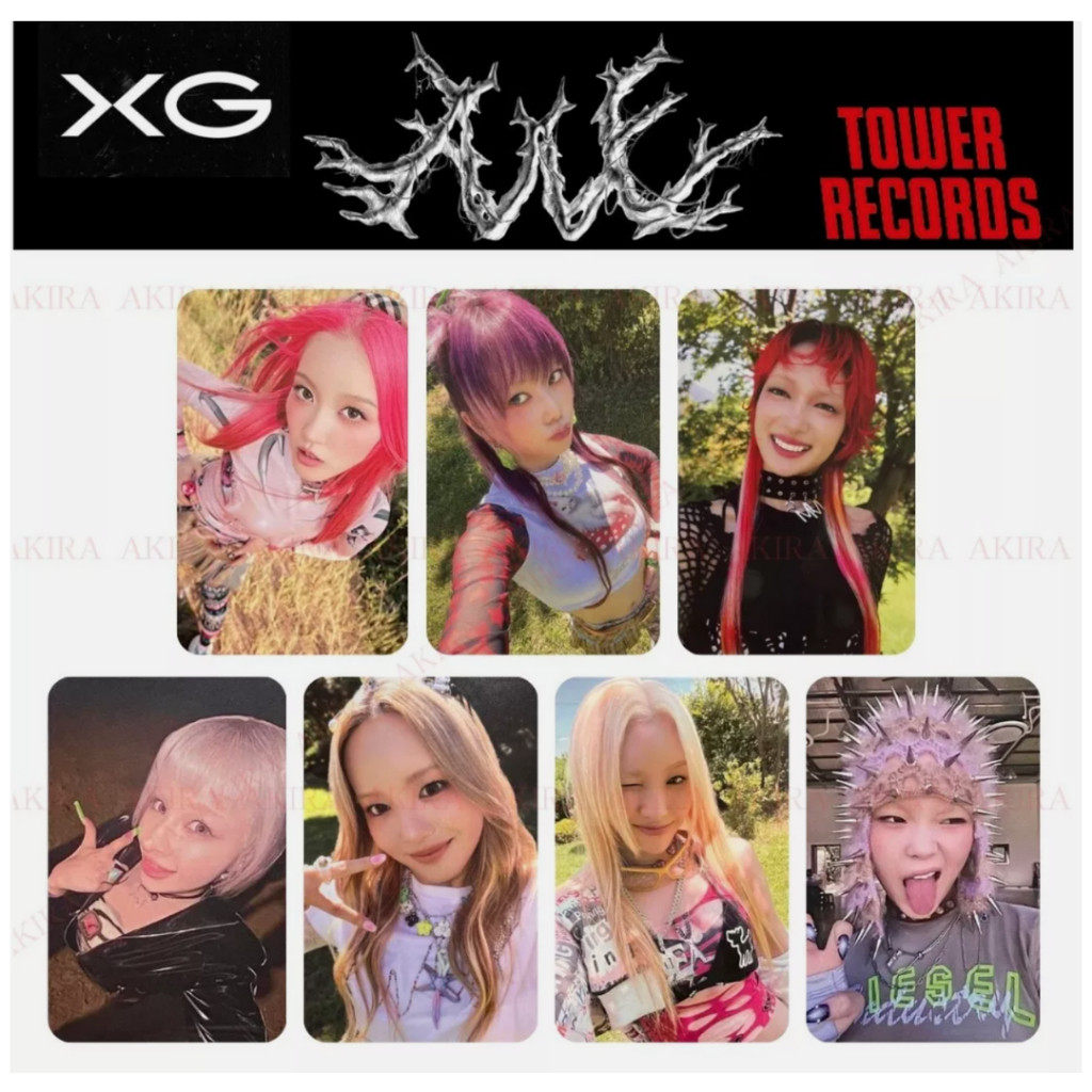 XG 2nd MINI ALBUM AWE TOWER RECORD POB OFFICIAL PHOTO CARD / JURIN CHISA HINATA HARVEY JURIA ...