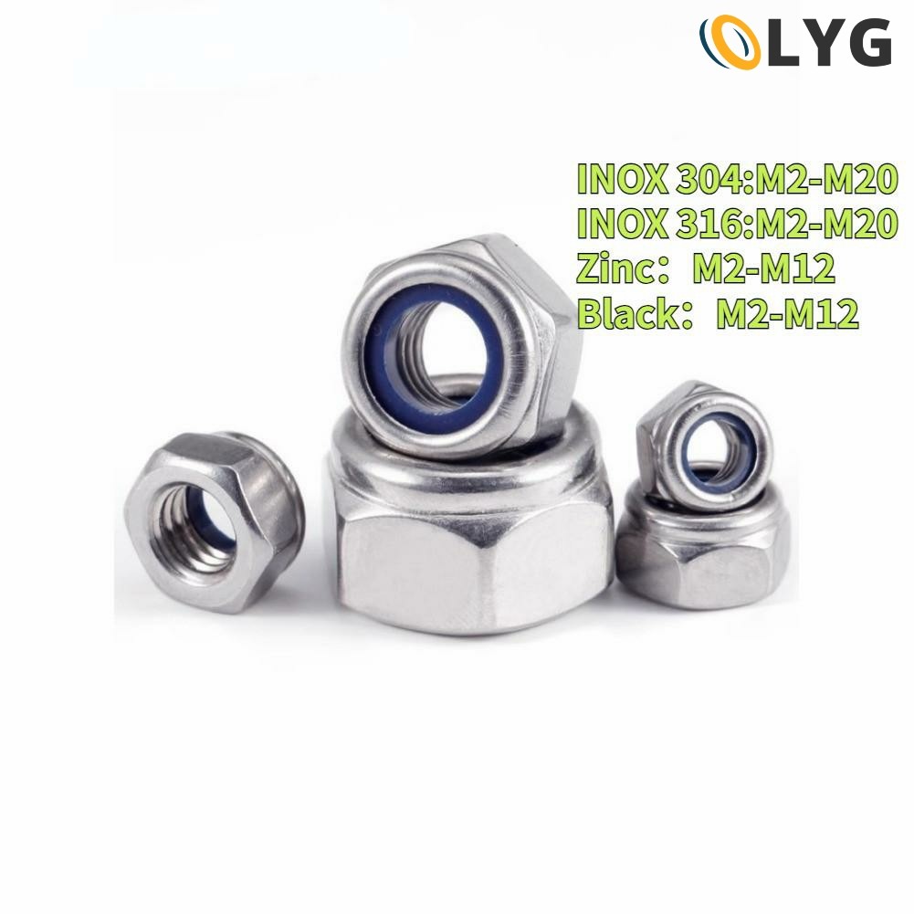 [LYG]Đai Ốc Chống Trượt Inox 304/316 - Chống Gỉ, Chịu Lực, Đa Kích Cỡ, Kẽm/Màu Đen, Kích Thước ...